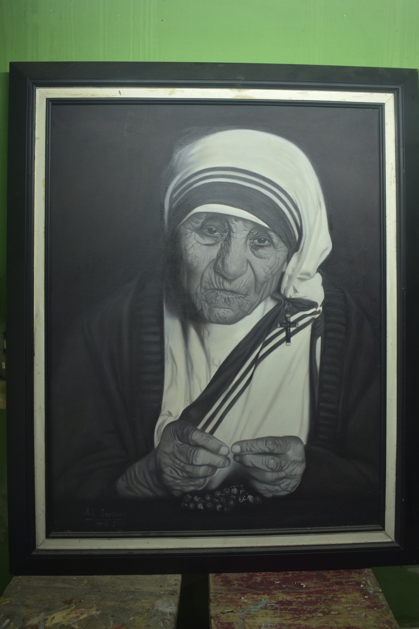 Bunda theresa ,oil on canvas By : Adi Santoso | KASKUS